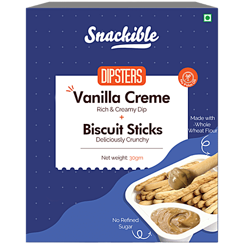 Buy Snackible Dipsters Vanilla Creme Rich & Creamy Dip + Biscuit Sticks ...