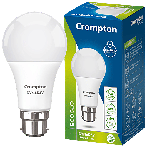 Buy Crompton India Emergency LED Bulb 12W B22 Base - Cool Day Light ...