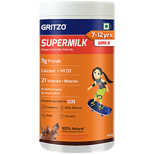 Buy Gritzo SuperMilk For 7-12 Yrs Girls Protein & Nutrition Drink Mix ...