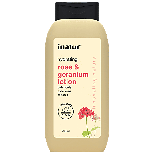 Buy Inatur Rose & Geranium Lotion - Non-Greasy & Moisturising, Provides ...