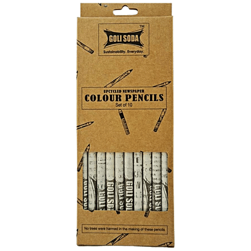 Buy Goli Soda Newspaper Colour Pencils - Upcycled, Zero Waste, Non ...