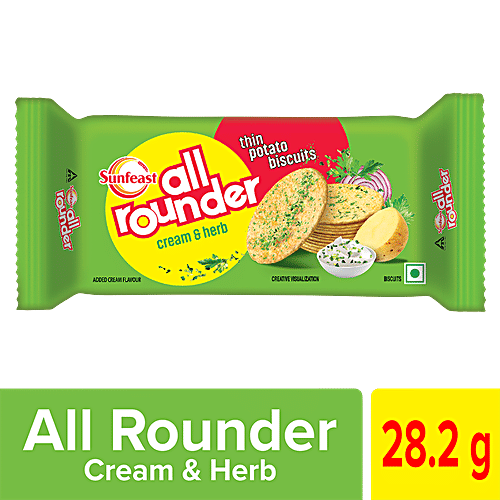 Buy Sunfeast All Rounder - Thin, Light & Crunchy Potato Biscuit With Cream & Herb Flavour Online ...
