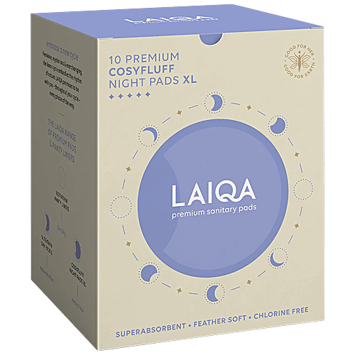 Buy Laiqa Ultra-Soft Heavy Flow Night Sanitary Pads For Women - XL ...