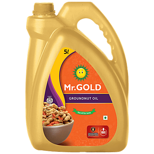 Buy Mr. Gold Filtered Groundnut Oil - 15% Low Absorption, Natural ...