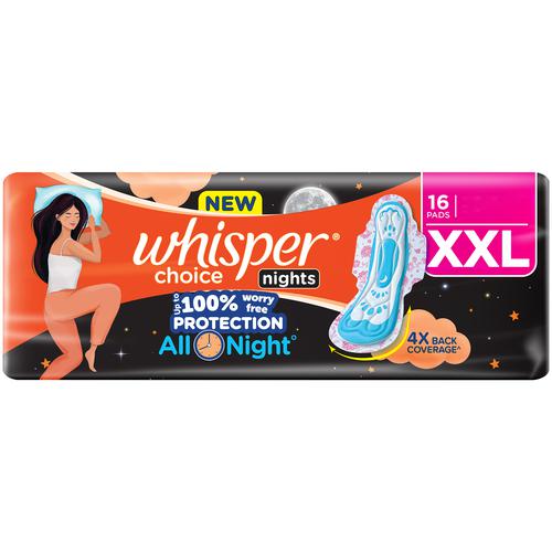 Buy Whisper Choice Night Sanitary Pads - XXL Online at Best Price of Rs ...