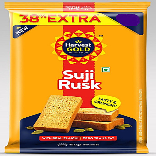Buy Harvest Gold Suji Rusk - Real Elaichi, No Trans Fats, Tasty ...