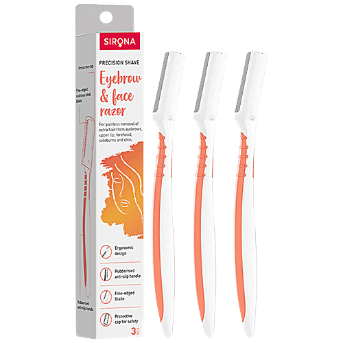 Buy SIRONA Reusable Face Razor for Women - 3 Razors (Orange)| Painless ...