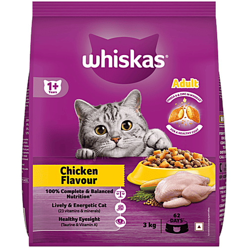 Buy Whiskas Adult Dry Cat Food - Chicken Flavour, 1+ Years Online at ...
