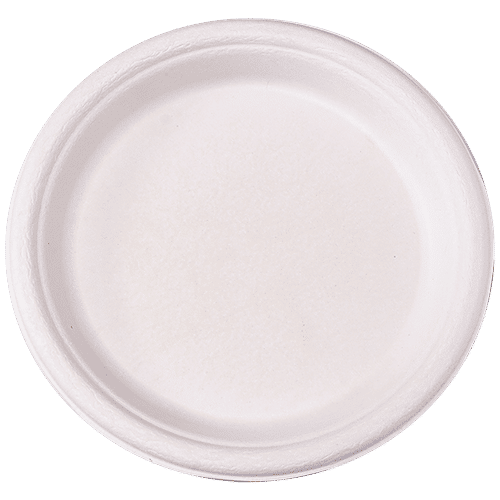 Buy Ekopak Disposable Plates - Round, Plain, 25 cm, 100% Biodegradable ...
