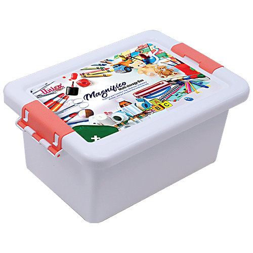 Buy Unica Magnifico Multipurpose Box - Durable Storage With Lid, White ...