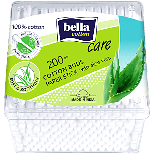 Buy Bella Cotton Buds - With Paper Stick, Aloe Vera Extract, Highly ...
