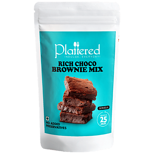 Buy PLATTERED Rich Choco Brownie Mix - Zero Refined Flour, Healthy ...