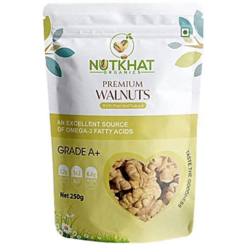 Buy Nutkhat Organics Premium Walnuts Grade A+ Highest Grade - Rich In ...