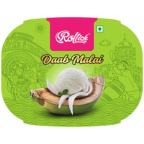 Buy Rollick Daab Malai Ice Cream - Made With Fresh Coconut Water & Bits ...