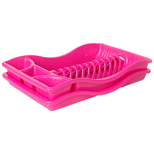 Buy Princeware Penta Dish Rack With Tray - High Quality, Durable - Pink ...