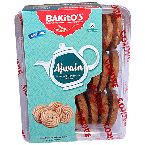 Buy BAKITO'S Ajwain Cookies - Premium, Handmade, 100% Eggless, Rich In ...