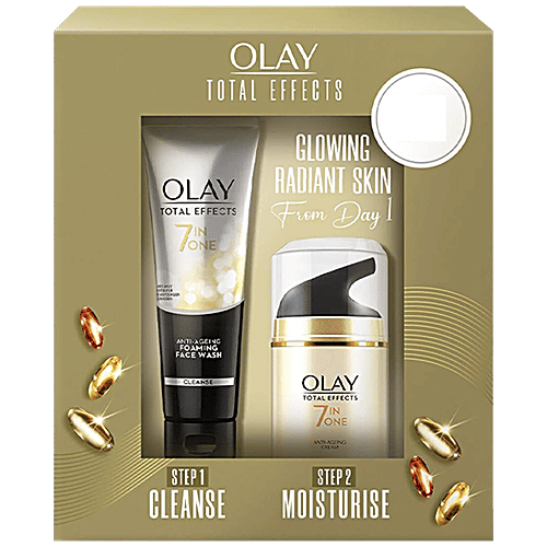 Buy Olay Total Effect Day Cream, Spf 15 & Cleanser Pack For Anti Ageing ...