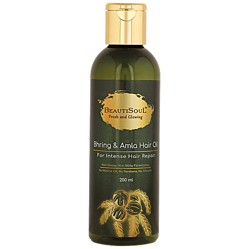 Buy Beautisoul Bhring & Amla Hair Oil - Non-Sticky, Promotes Growth ...