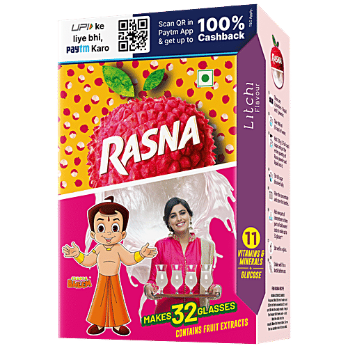 Buy Rasna Fruit Fun Preparation Drink Mix Powder - Litchi Flavour ...