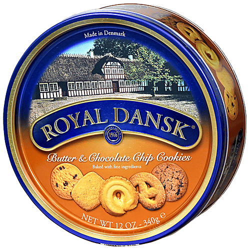 Buy Royal Dansk Butter Cookies & Chocolate Chip Cookies - Baked With ...