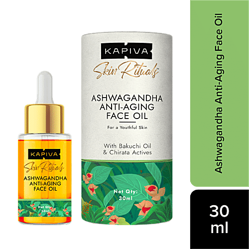 Buy Kapiva Skin Rituals Ashwagandha Anti-Aging Face Oil - Provides Glow ...