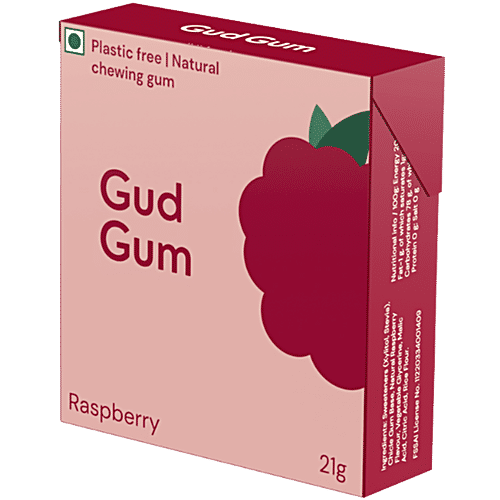 Buy Gud Gum Natural & Plastic Free Raspberry Chewing Gum Online at Best ...