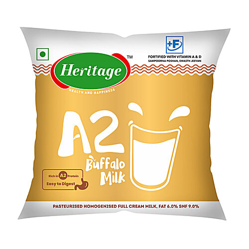 Buy Heritage A2 Buffalo Milk - Fortified With Vitamin A & D, Rich In ...