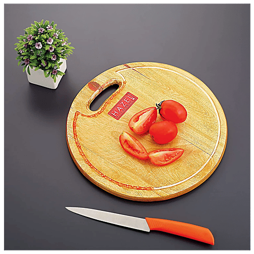 Buy Hazel Neem Wood Round Vegetable Chopping Board - 30 cm Diameter ...