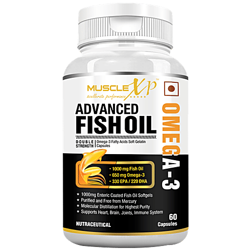 Buy MuscleXP Advanced Fish Oil Omega-3 Softgel Capsule - Double ...
