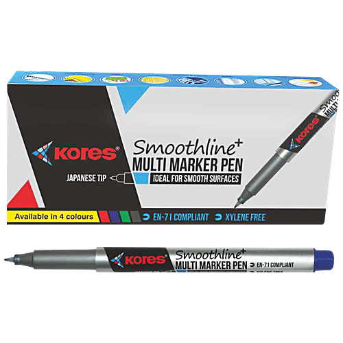 Buy Kores Smoothline Plus Multi Marker Pen - Blue, For Permanent & Semi ...