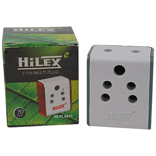 Buy Hilex 3 Pin Multi Plug Socket - HE PL6655, 10 AMP, Compatible With ...