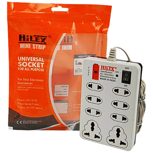 Buy Hilex Mini Strip Universal Socket - With Fuse & Spark Suppressor, 1 ...