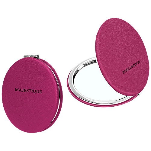 Buy Majestique Compact Makeup Mirror - Round, PU 1x/2x Magnification ...