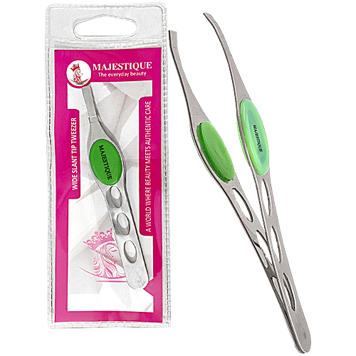 Buy Majestique Professional Slant-Tip Tweezer - Non-Slip Grip, Sturdy ...