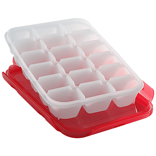 Buy Signoraware Ice Tray Plastic Lock N Lock 18 Cubes - Red Online at ...
