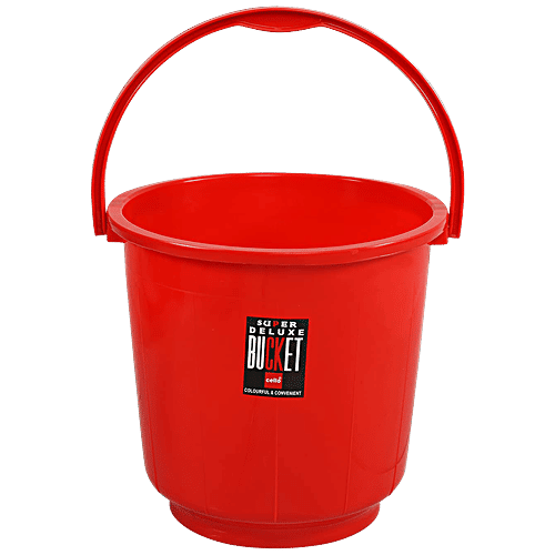 Buy Cello Super Deluxe Bucket - Plastic, Red, Highly Durable, Long ...