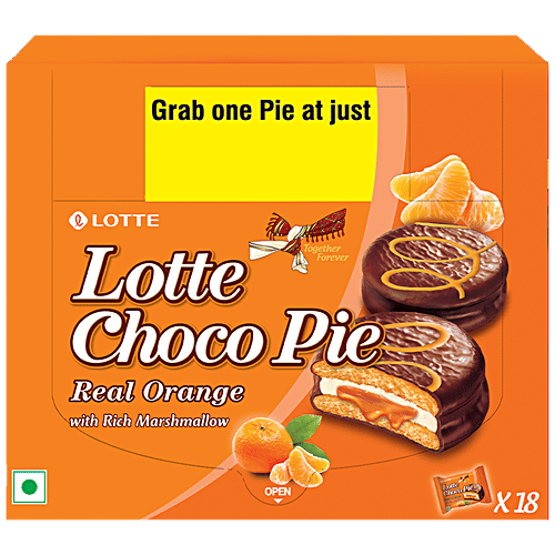 Buy Lotte Lotte Choco Pie - Real Orange, With Rich Marshmallow Online ...