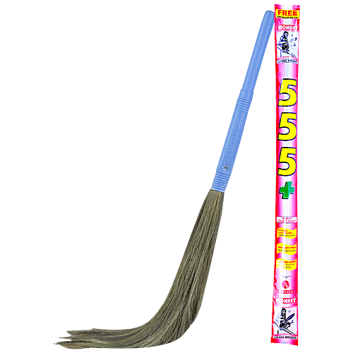 Buy Monkey 555 Plus Natural Grass Broom - Virgin Plastic Handle ...
