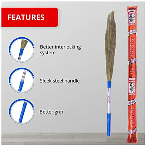 Buy Monkey 555 Phool Jhadoo Extra Long International Grass Broom ...