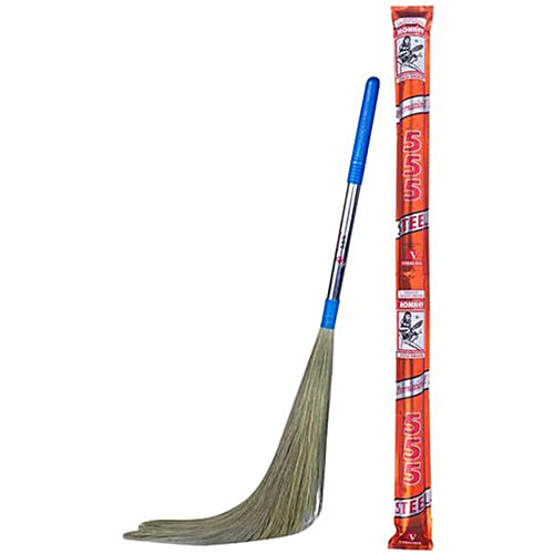 Buy Monkey 555 International Grass Broom, Phool Jhadoo - Sleek Steel ...