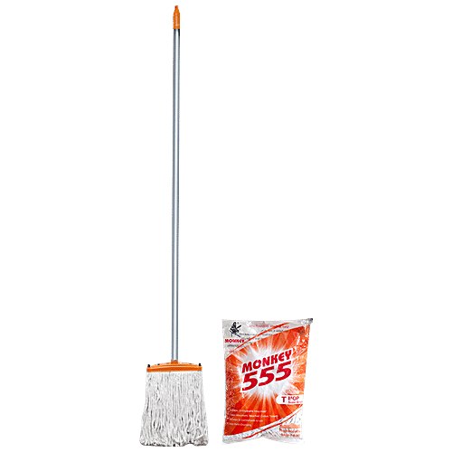 Buy Monkey 555 Premium T-Mop - Plastic & Cotton Threads, With Rod ...