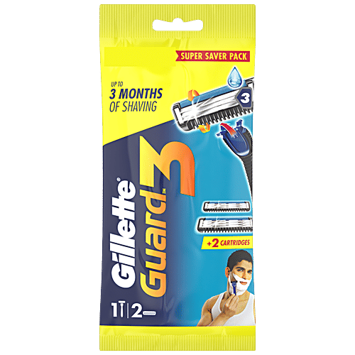 Buy Gillette Guard 3 Razor for Men Shaving Kit 1 Razor With 2 ...