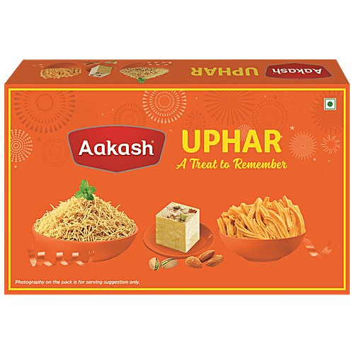Buy Aakash Uphar Gift Pack - Sohan Papdi, Soya Sticks & Allu Bhujia ...