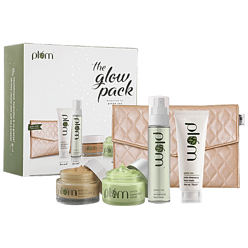 Buy Plum Green Tea Glow Pack Gift Set - Face Wash, Face Mask, Night ...