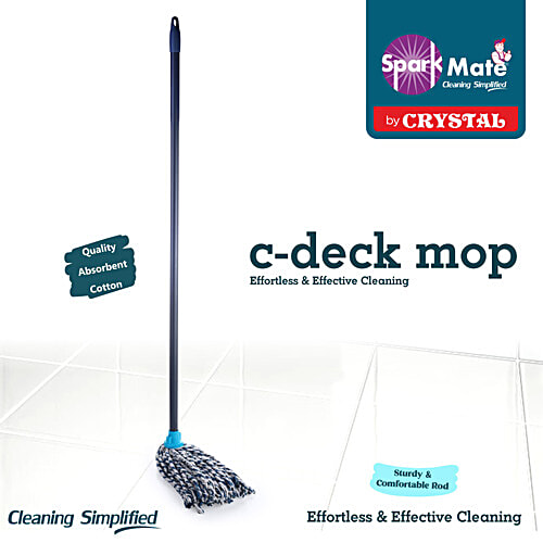 Buy Sparkmate By Crystal C-Deck Mop / Floor Mop, Steel Rod 105 cm ...
