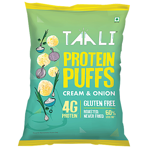 Buy Taali Protein Puffs - Cream & Onion, Roasted, Non-Fried, Gluten ...