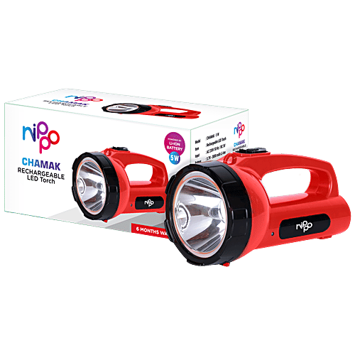 Buy Nippo Chamak Rechargeable LED Torch - Polycarbonate, Portable ...