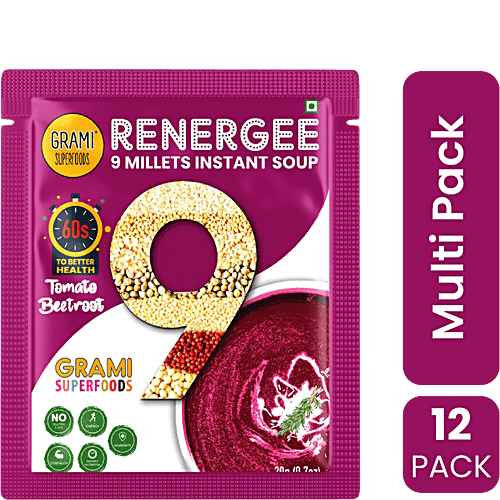 Buy GRAMI SUPERFOODS Renergee 9 Millets Instant Soup - Tomato Beetroot ...