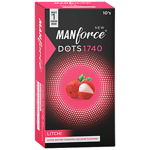 Buy Manforce Condoms Dots 1740 - Litchi, Extra Dotted For More Pleasure, Premium Online at Best ...
