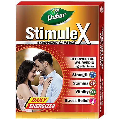 Buy Dabur Stimulex Capsules - 14 Powerful Ayurvedic Ingredients, For ...